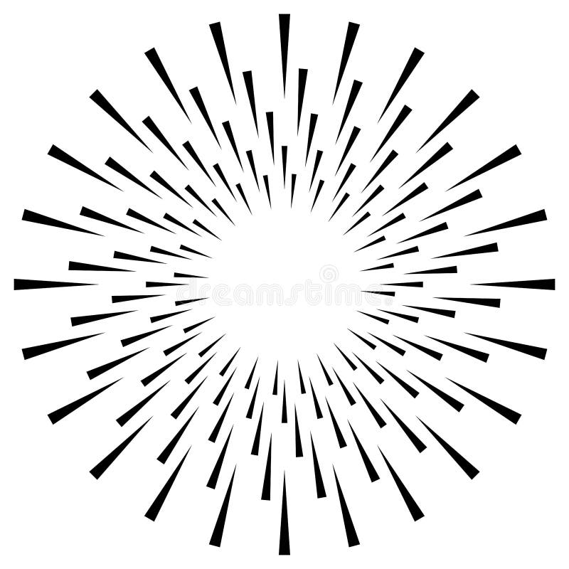 Radial, Concentric, Circular Triangles Shape, Design Element, Icon ...