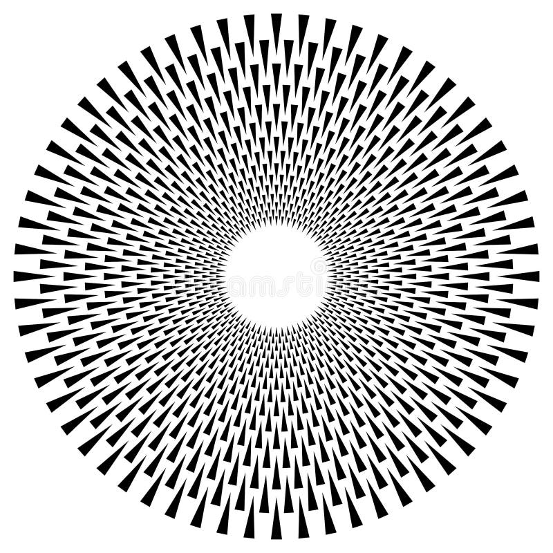 Radial, Concentric, Circular Triangles Shape, Design Element, Icon ...