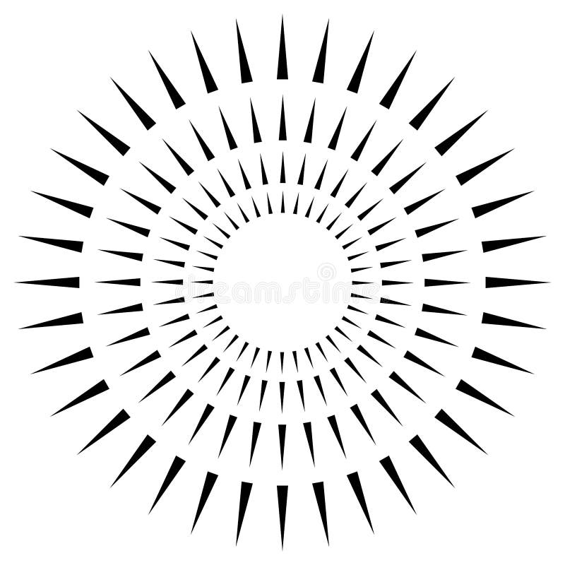 Radial, Concentric, Circular Triangles Shape, Design Element, Icon ...