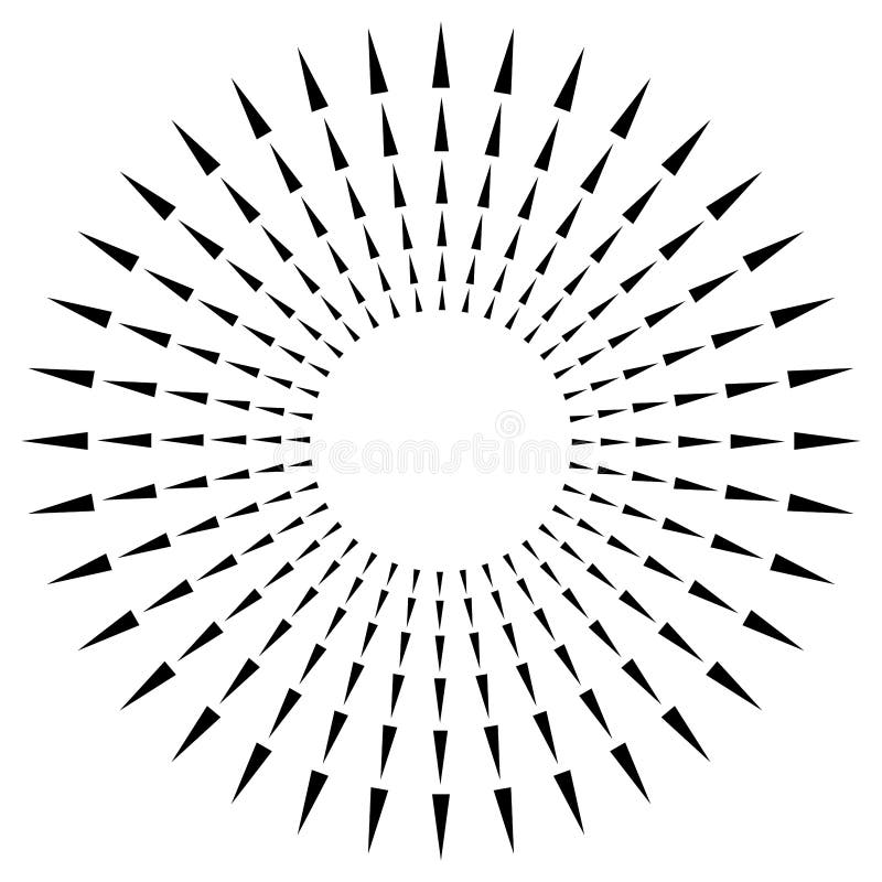 Radial, Concentric, Circular Triangles Shape, Design Element, Icon ...