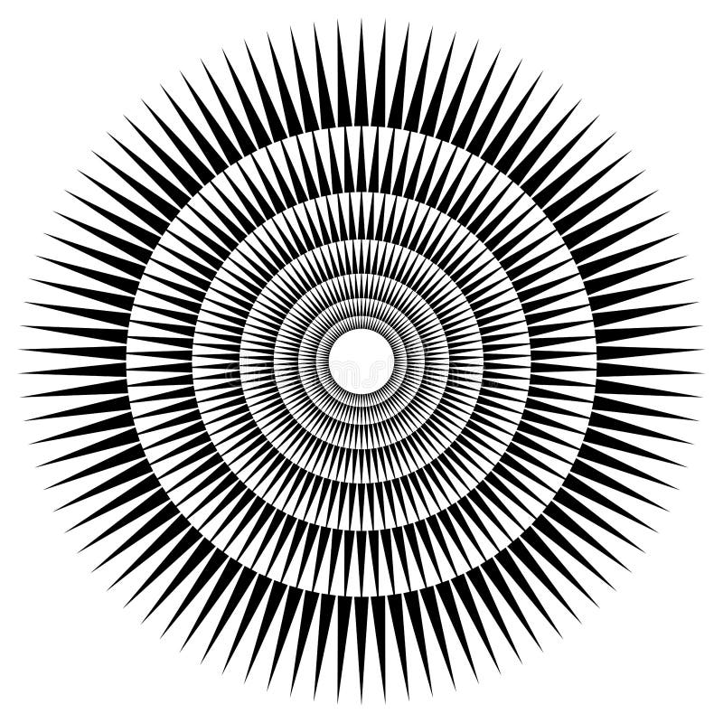 Radial, Concentric, Circular Triangles Shape, Design Element, Icon ...