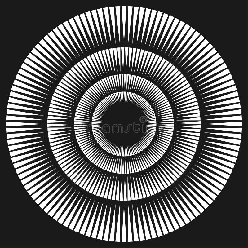 Radial, Concentric, Circular Triangles Shape, Design Element, Icon ...