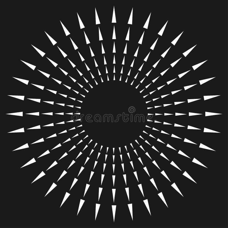 Radial, Concentric, Circular Triangles Shape, Design Element, Icon ...