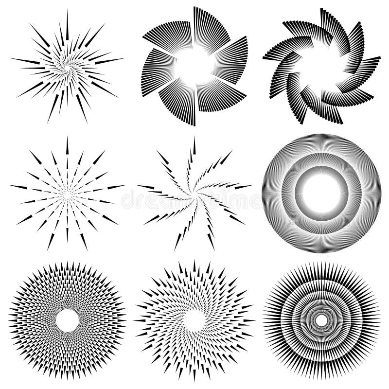 Radial, Concentric, Circular Triangles Shape, Design Element, Icon ...