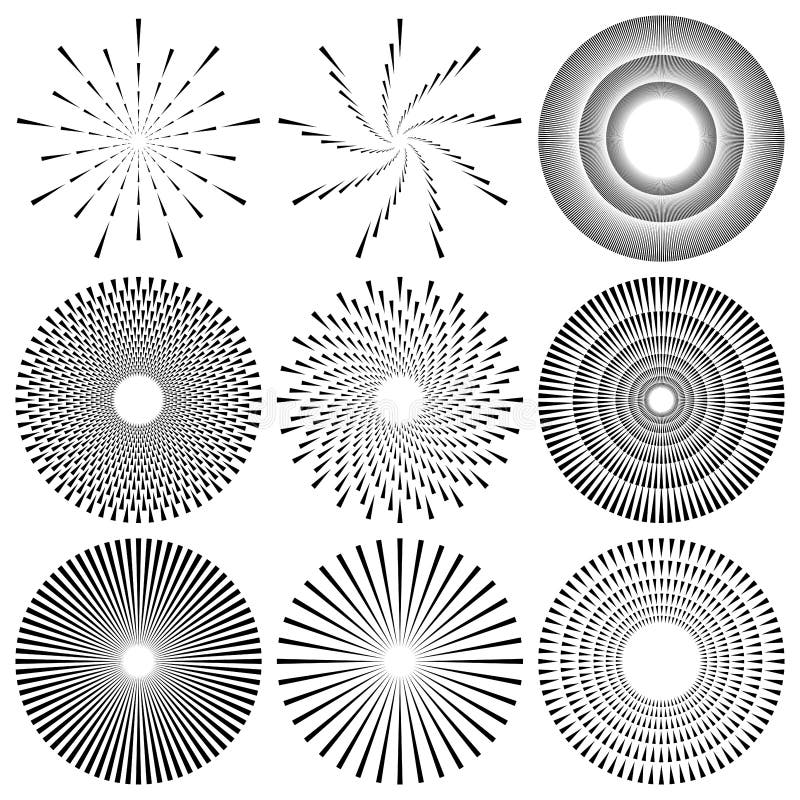 Radial, Concentric, Circular Triangles Shape, Design Element, Icon ...