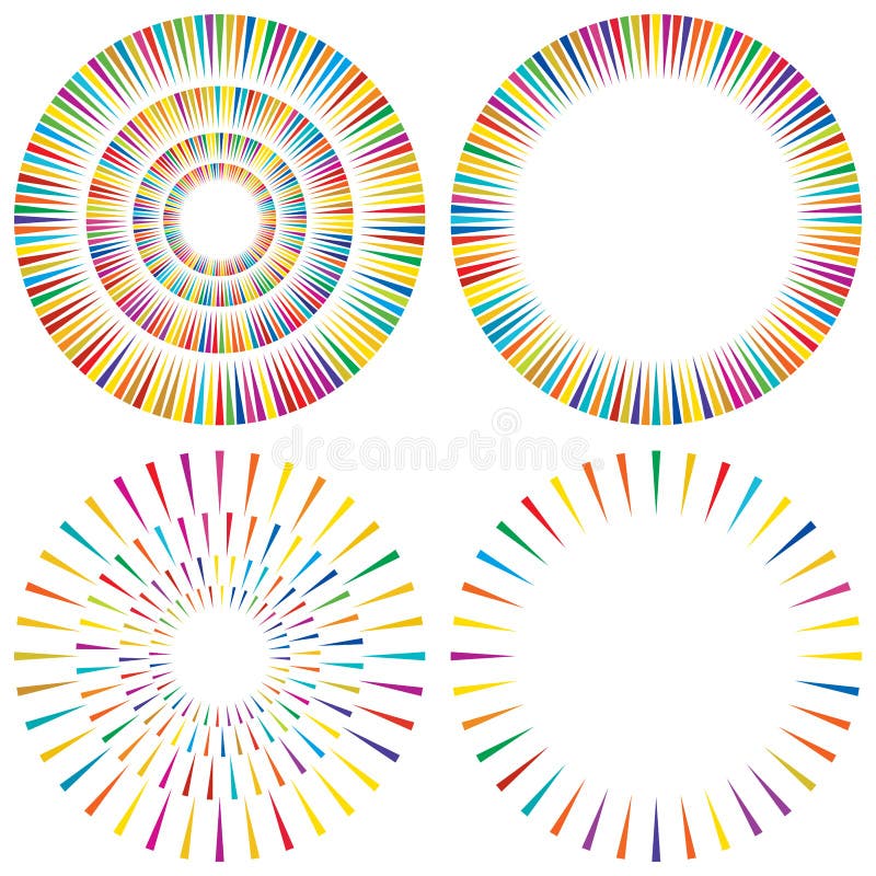 Radial, Concentric, Circular Triangles Shape, Design Element, Icon ...