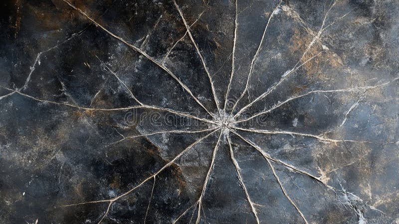 Radial Cracks, Cracked Pattern Background, Dark Frozen Texture, Web ...