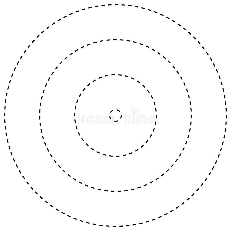 Radial Dashed Line Circles. Circular, Concentric Element with Gap Lines ...