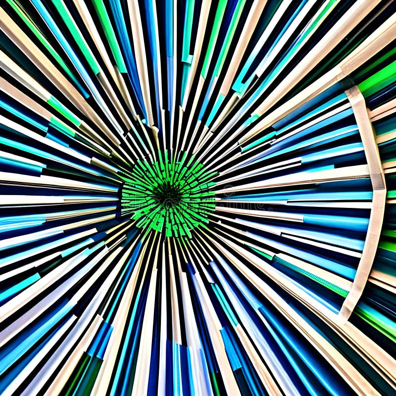 A Radial Design with Interlocking Squares in Shades of Blue and Green4 ...