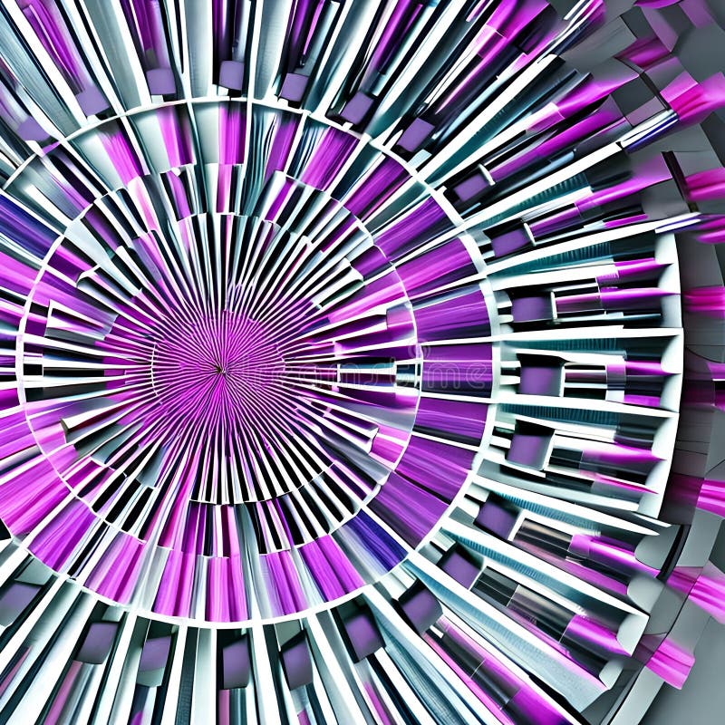 A Radial Design with Interlocking Triangles in Shades of Pink and ...