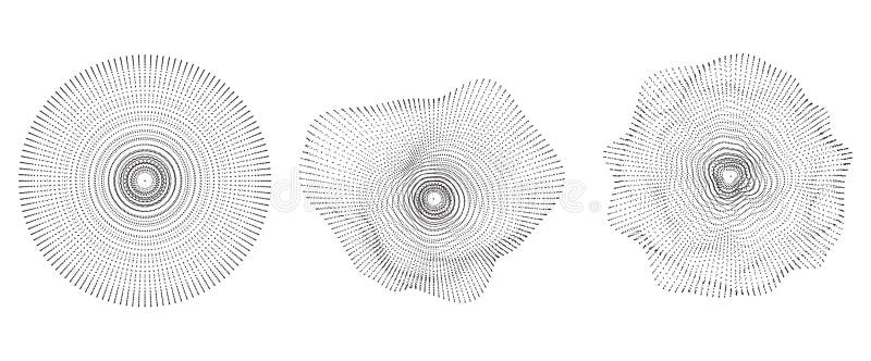 Radial Dotted Sphere Shapes with Particle Array. Stock Illustration ...