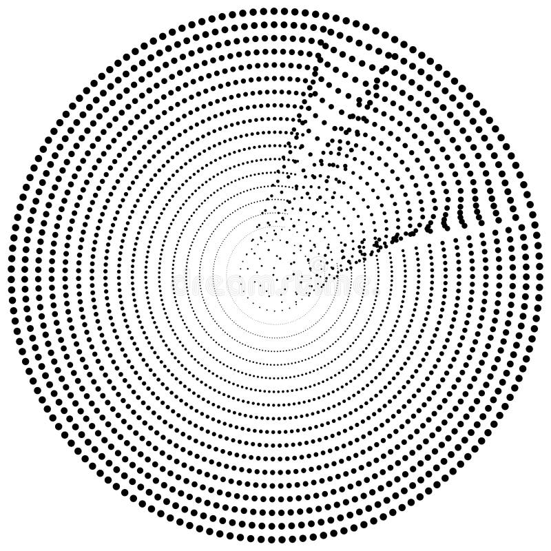 Radial Element with Random Dots, Circles, Rings As Particles. Diffusion ...