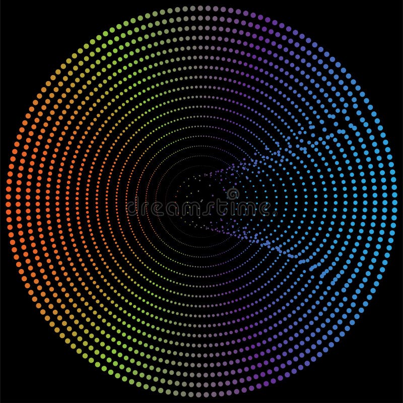 Radial Element with Random Dots, Circles, Rings As Particles. Diffusion ...