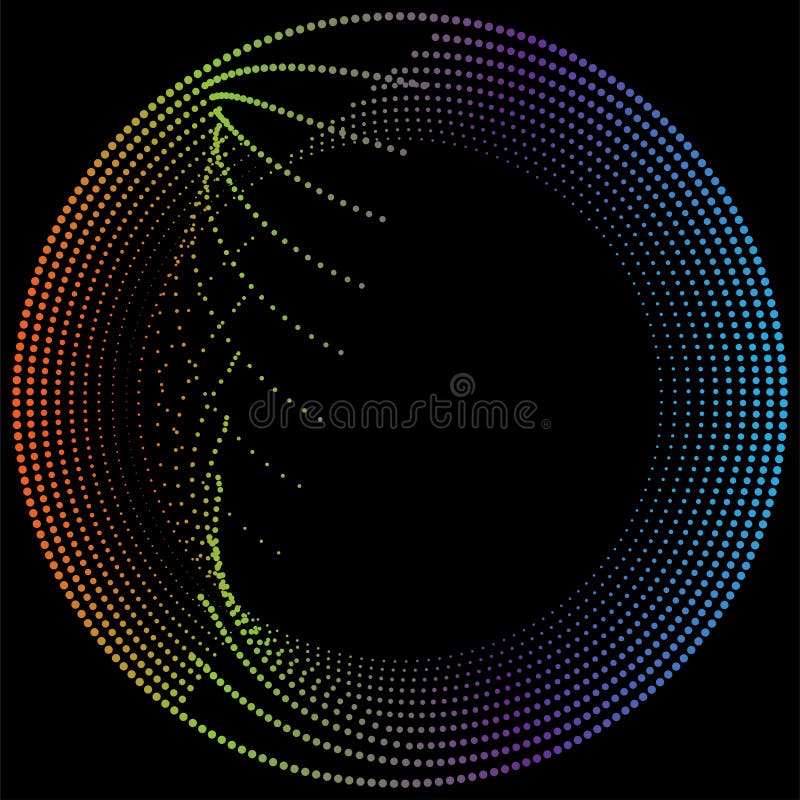 Radial Element with Random Dots, Circles, Rings As Particles. Diffusion ...