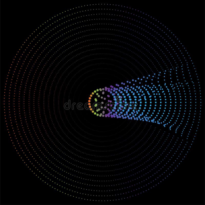 Radial Element with Random Dots, Circles, Rings As Particles. Diffusion ...