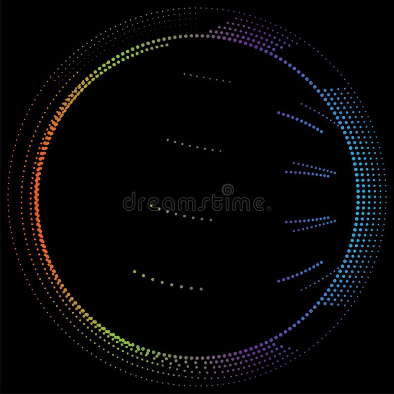 Radial Element with Random Dots, Circles, Rings As Particles. Diffusion ...