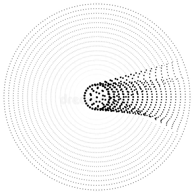 Radial Element with Random Dots, Circles, Rings As Particles. Diffusion ...