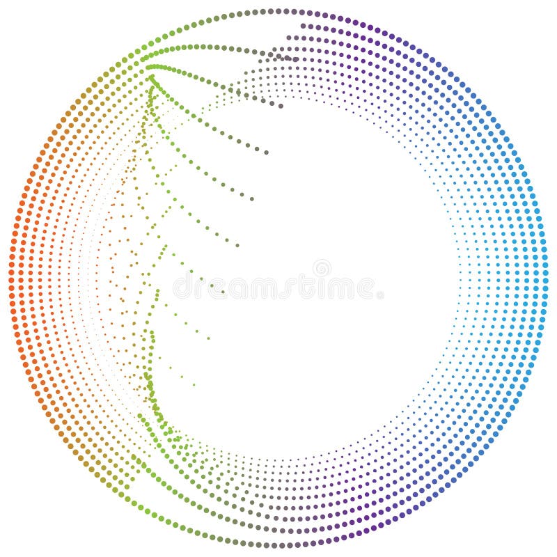 Radial Element with Random Dots, Circles, Rings As Particles. Diffusion ...