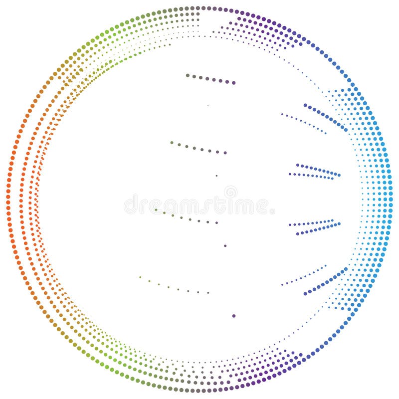 Radial Element with Random Dots, Circles, Rings As Particles. Diffusion ...