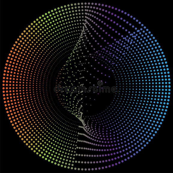Radial Element with Random Dots, Circles, Rings As Particles. Diffusion ...