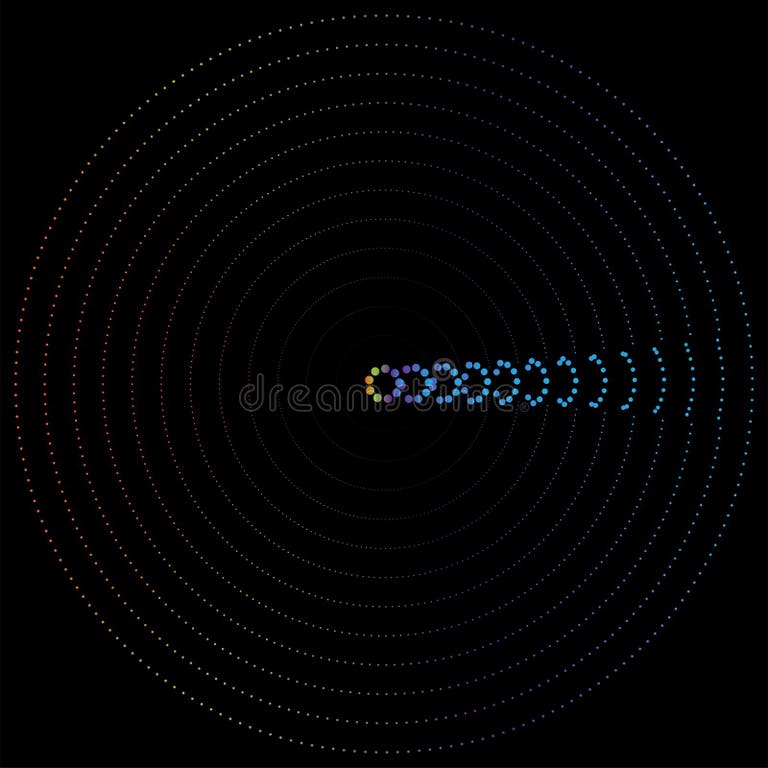 Radial Element with Random Dots, Circles, Rings As Particles. Diffusion ...