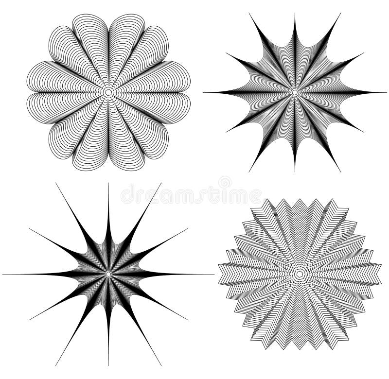 Radial Elements with Distortion, Deformation Effect. Abstract Stock ...