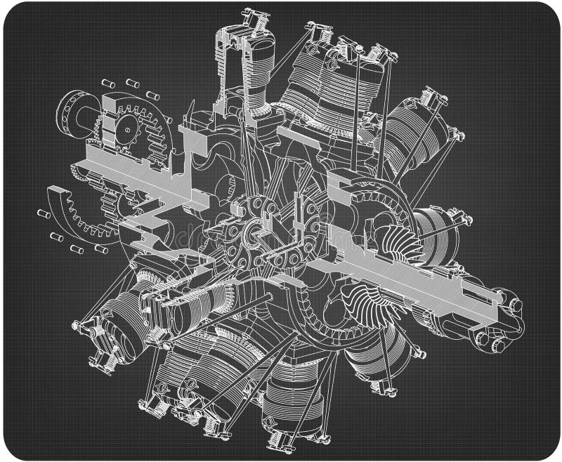 Aircraft Radial Engine Stock Illustrations – 379 Aircraft Radial Engine ...