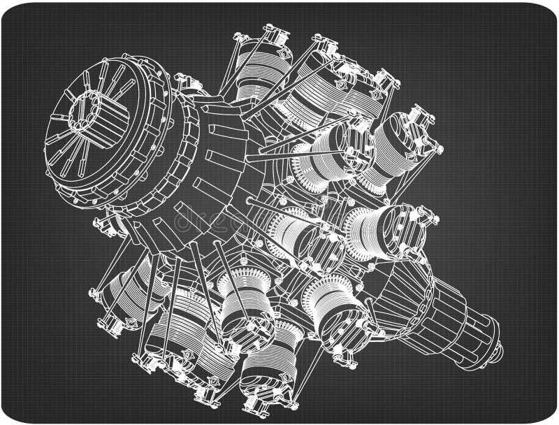Aircraft Radial Engine Stock Illustrations – 379 Aircraft Radial Engine ...