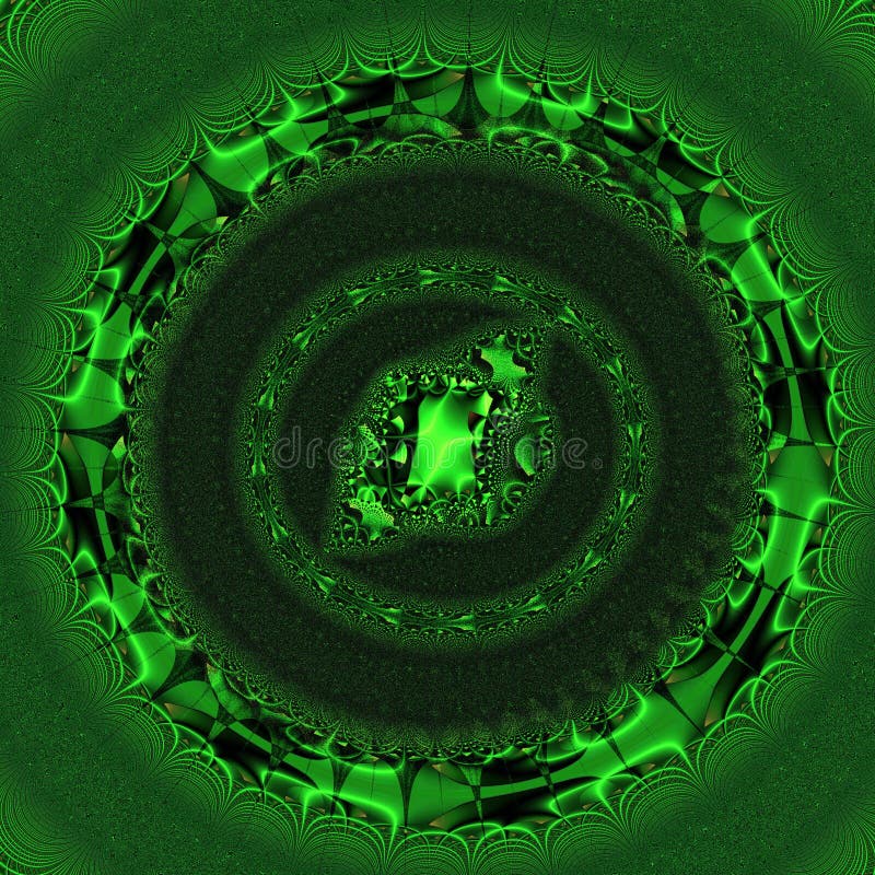 Sharp Circular Neon Green Glowing Pattern and Design Stock Illustration ...