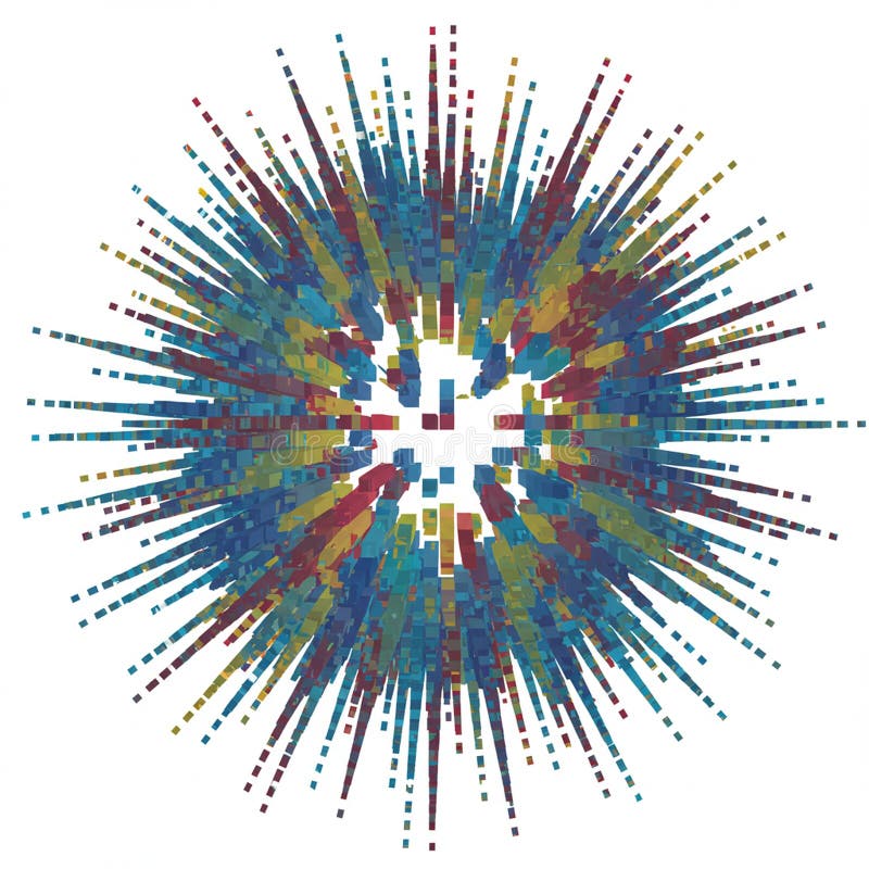 A Radial Explosion of Multicolored Rectangles Extends Outward from the ...