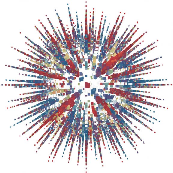 A Radial Explosion of Multicolored Squares and Rectangles, Featuring a ...