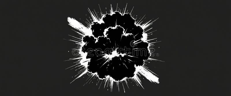 Radial Explosion Silhouette Exploding Bursts, Round Explosions Cloud ...