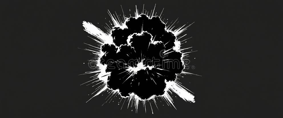 Radial Explosion Silhouette Exploding Bursts, Round Explosions Cloud ...