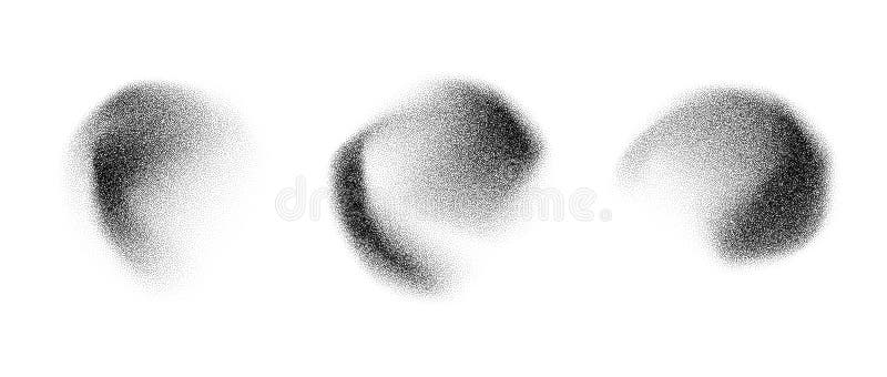 Radial Fluid Stippled Gradient Elements. Noise Grain Texture Stains ...