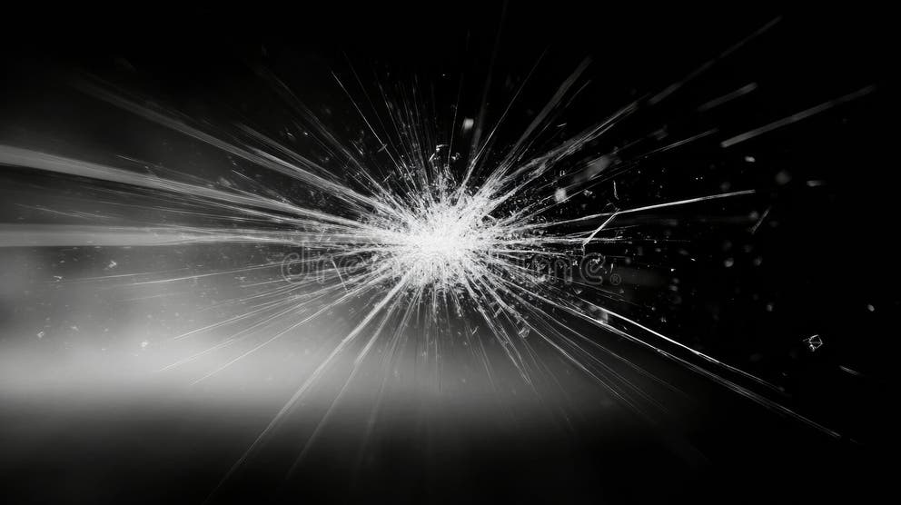 Radial Cracks Spreading Across a Dark Background, Creating a Dramatic ...