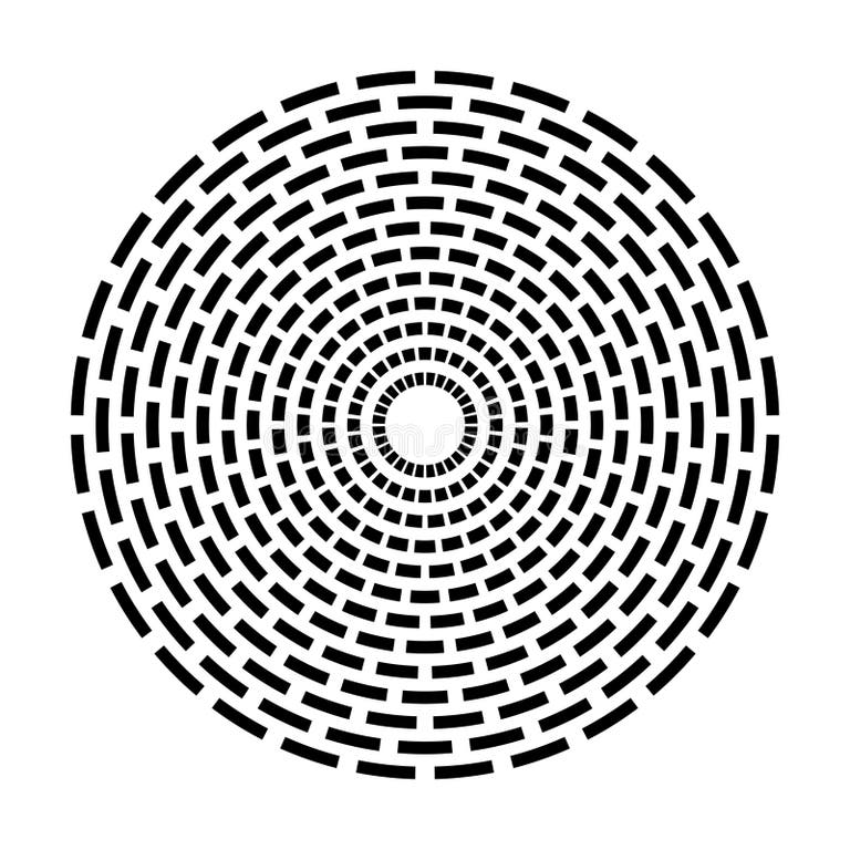 Radial Geometric Circle Concentric Dash Lines Pattern Stock Vector ...