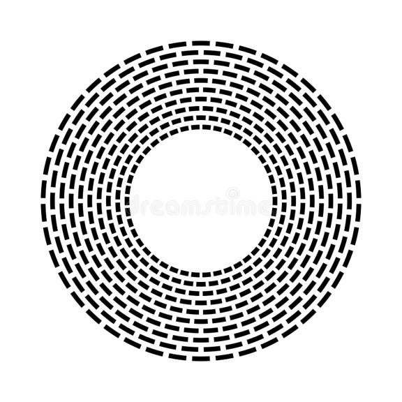 Radial Geometric Circle Concentric Dash Lines Pattern Stock ...