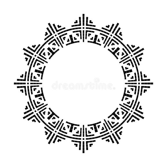 Radial Geometric Circle Pattern for Decorative Round Frame Stock Vector ...