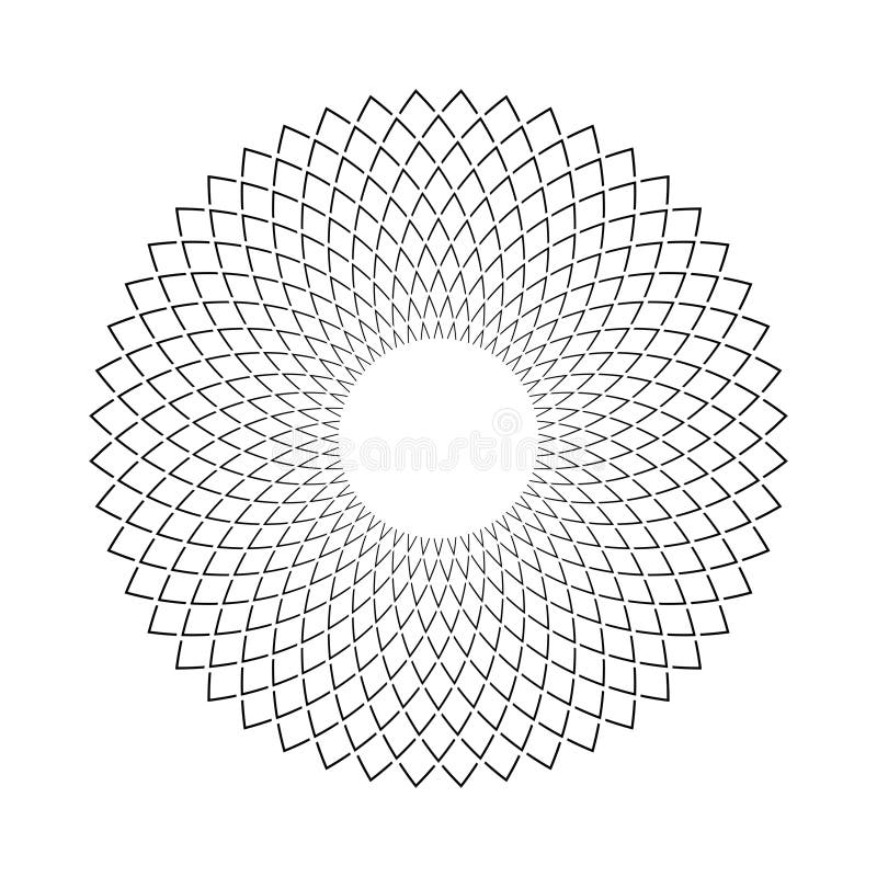 Radial Geometric Circle Pattern. Round Design Element Stock Vector ...
