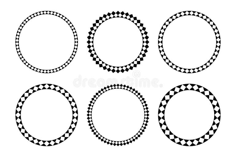 Radial Geometric Circle Patterns for Round Frames. Design Elements Set ...