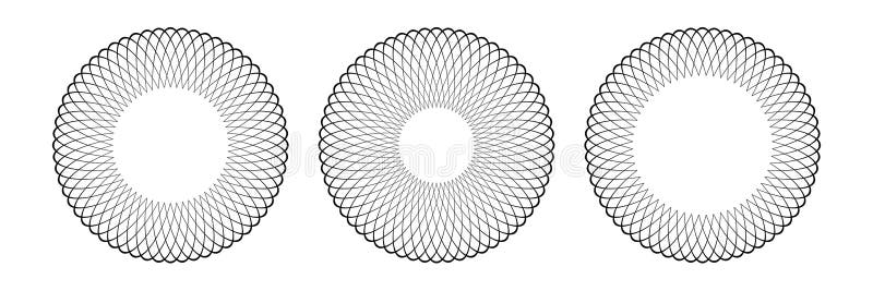 Radial Geometric Circular Lines Patterns. Design Elements Set Stock ...