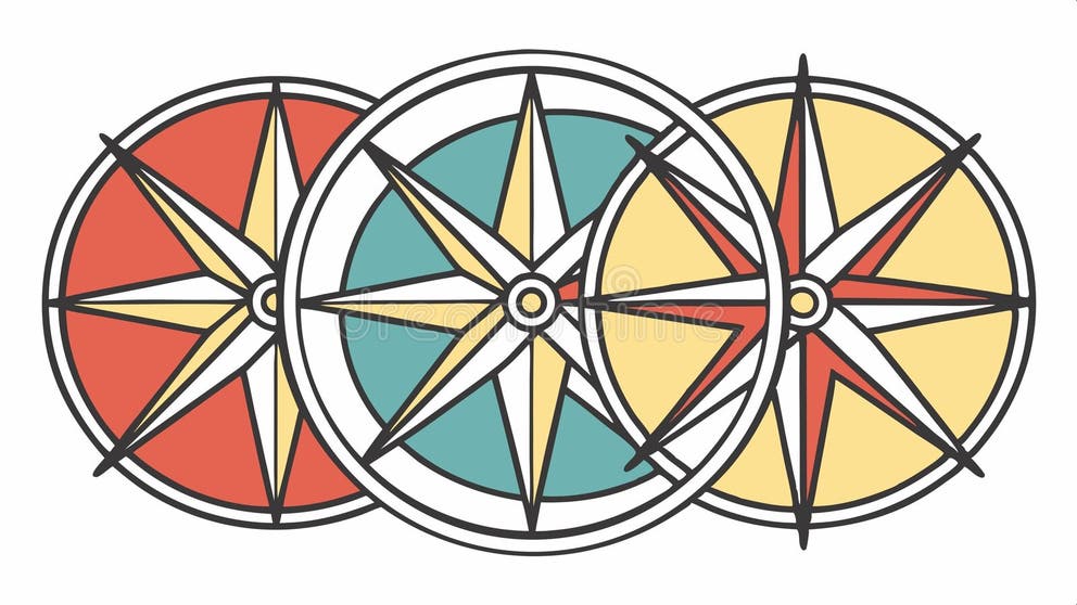 Radial Geometric Compass Pattern, Decorative Abstract Design Element ...