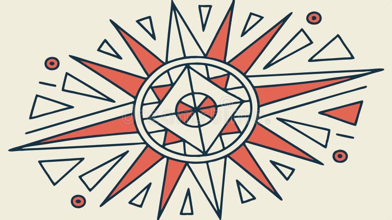 Radial Geometric Compass Pattern, Direction Navigation Travel ...