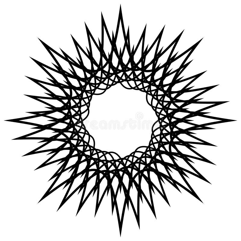 Radial Geometric Element Series. Abstract Black and White Shape Stock ...