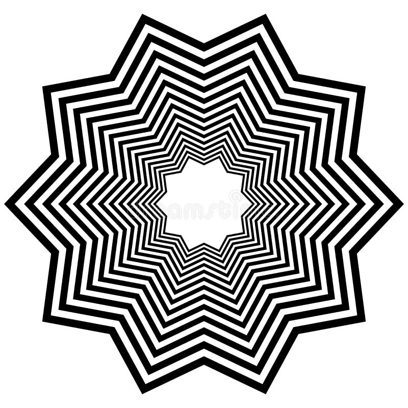 Radial Geometric Element Series. Abstract Black and White Shape Stock ...