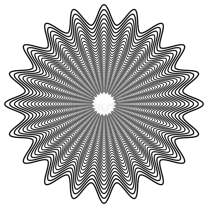 Radial Geometric Element Series. Abstract Black and White Shape Stock ...
