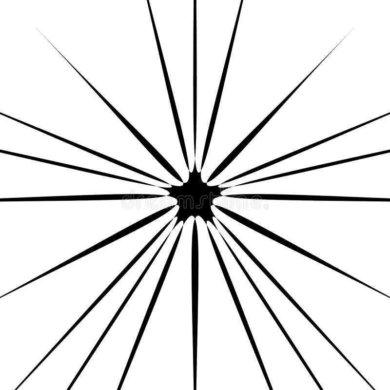 Radial Geometric Element Series. Abstract Black and White Shape Stock ...