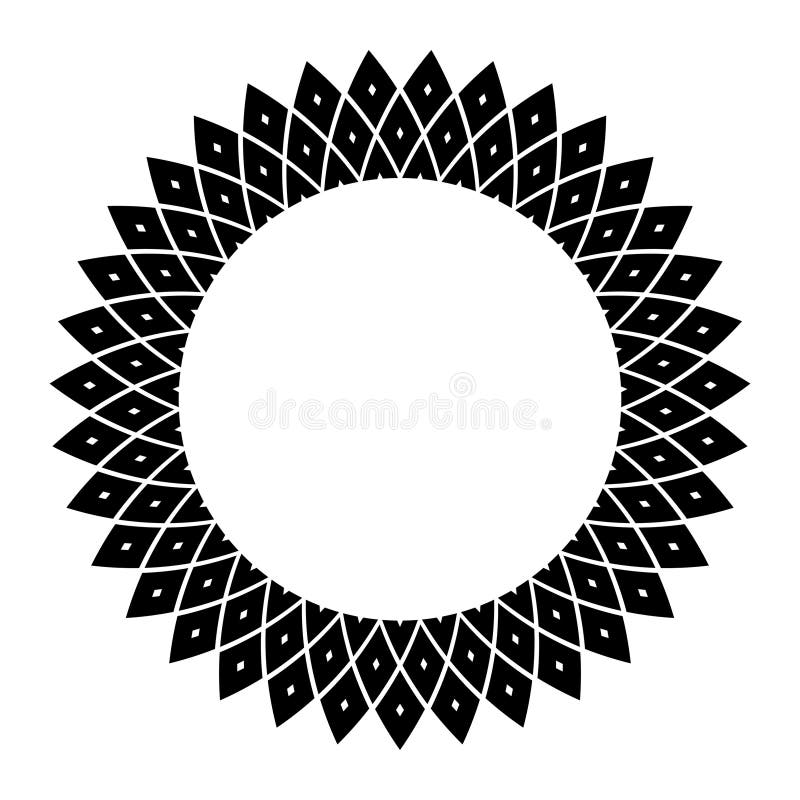 Radial Geometric Pattern for Decorative Circle Frame Stock Vector ...