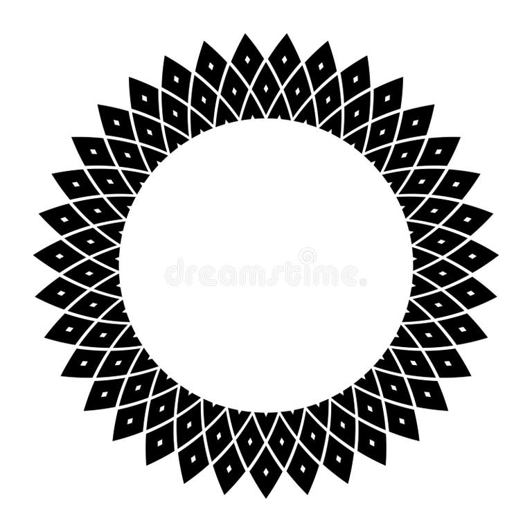 Radial Geometric Pattern for Decorative Circle Frame Stock Vector ...