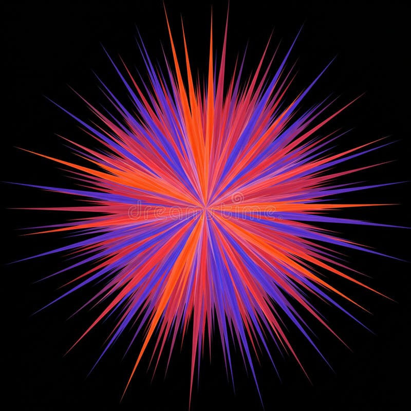 Radial Geometric Pattern with Sharp, Elongated Spikes Radiating Outward ...